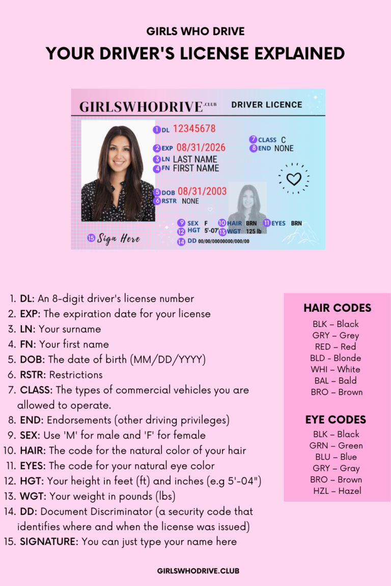 FREE Editable Driver's License Template - Girls Who Drive